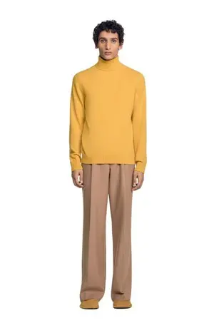 Sandro Roll Neck Cashmere Sweater - Mustard