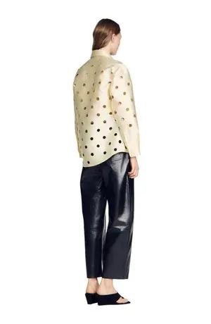 Sandro Openwork Rhinestone Shirt