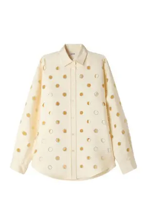 Sandro Openwork Rhinestone Shirt