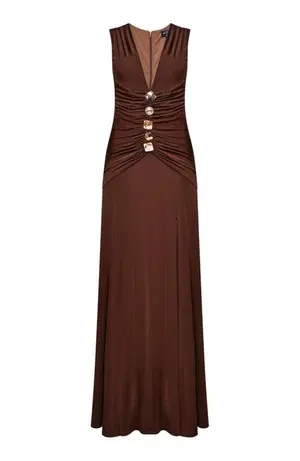 PatBO Moonlit Jersey Plunge Gown