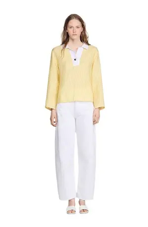Sandro Striped Cotton Top