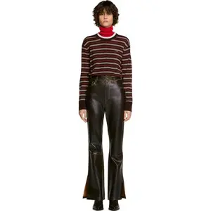 Sandro Distressed Leather Trousers