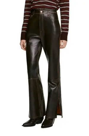 Sandro Distressed Leather Trousers