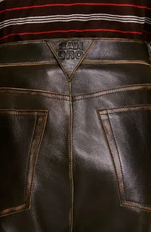Sandro Distressed Leather Trousers