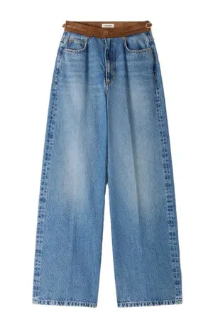 Sandro Straight Jeans With Leather Belt