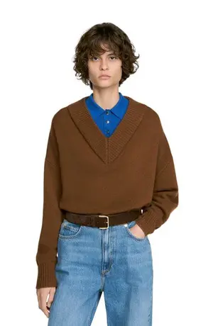 Sandro 2-in-1 Wool And Cashmere Sweater