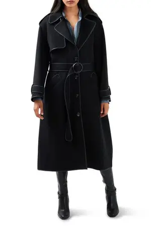 BELLE & BLOOM Million Reasons Wool Blend Trench Coat