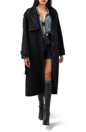BELLE & BLOOM Million Reasons Wool Blend Trench Coat