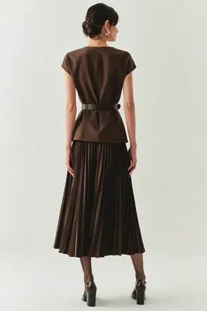 EXQUISE Jolie Midi Dress - Brown