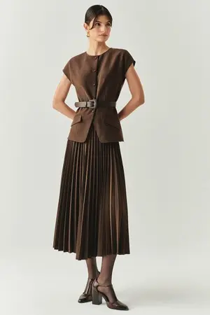 EXQUISE Jolie Midi Dress - Brown