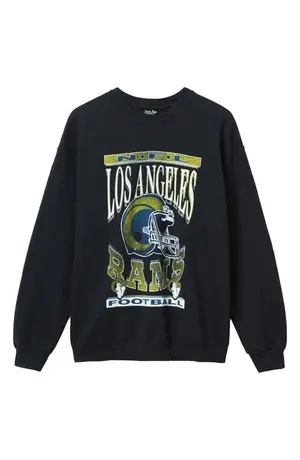 Junk Food Los Angeles Rams Cotton Blend Crewneck Sweatshirt