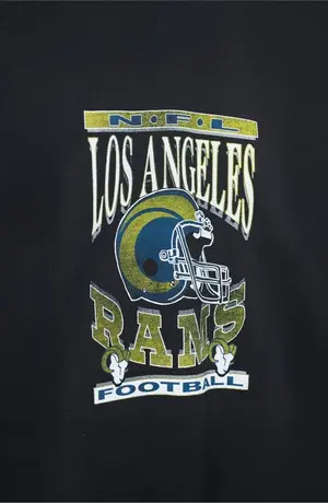 Junk Food Los Angeles Rams Cotton Blend Crewneck Sweatshirt