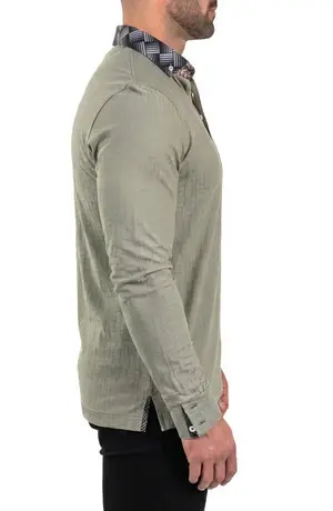 MACEOO Newton Crocodile Pattern Long Sleeve Polo