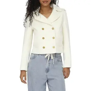 BELLE & BLOOM Back In Time Wool Blend Military Peacoat - Cream