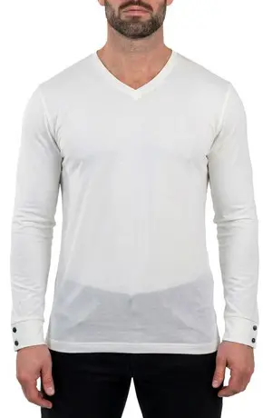 MACEOO Rissa V-neck Long Sleeve T-shirt - White
