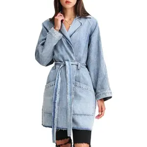 BELLE & BLOOM Relaxed Boyfriend Trench Denim Jacket