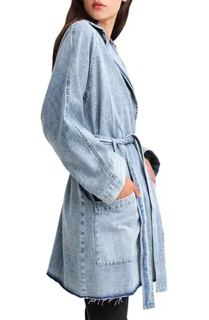 BELLE & BLOOM Relaxed Boyfriend Denim Trench Jacket