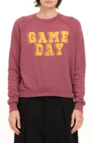 PROJECT SOCIAL T Game Day Graphic Sweatshirt - Dark Cherry