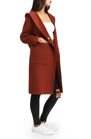 BELLE & BLOOM Walk This Way Hooded Wool Blend Coat