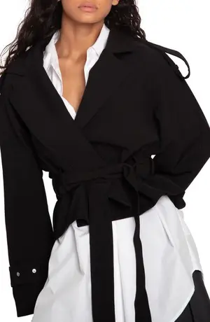 BELLE & BLOOM Fast Car Crop Trench Coat