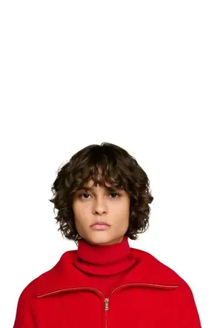 Sandro Zip-neck Cable Knit Sweater