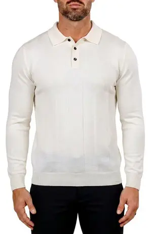 MACEOO Unknown Eleven Merino Wool Polo Sweater - White