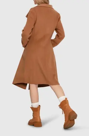 BELLE & BLOOM Asymmetric Zip Wool Blend Coat
