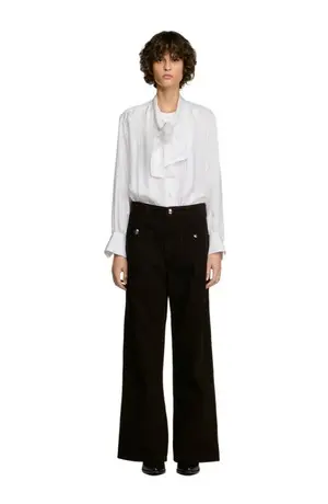 Sandro Velvet Straight-leg Trousers