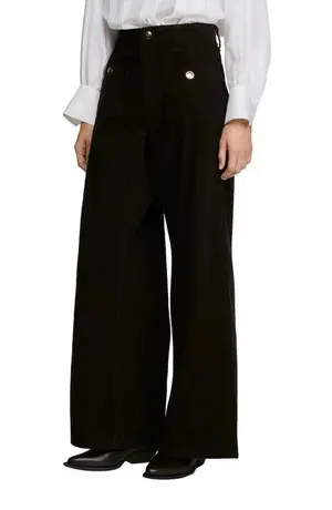 Sandro Velvet Straight-leg Trousers
