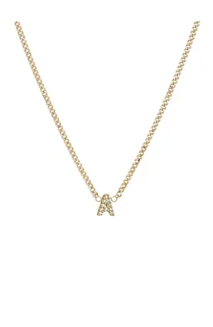 CUFFED BY NANO 14k Gold Filled Pavé Initial Necklace Gold A