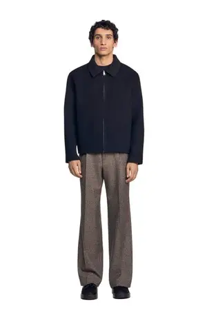 Sandro Double-faced Wool Zip-up Jacket