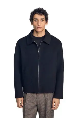 Sandro Double-faced Wool Zip-up Jacket