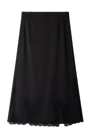Sandro Long Mixed-material Lace Skirt
