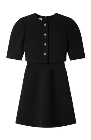 Sandro Two-piece Effect Dress With Metal Buttons