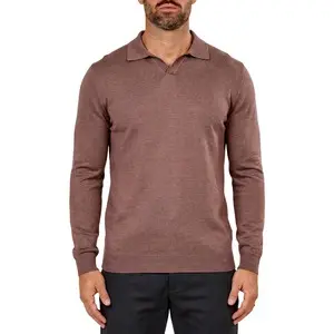 MACEOO Cotton & Cashmere Polo Sweater - Pink