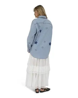 BELLE & BLOOM Stargazer Patch Detail Denim Shirt