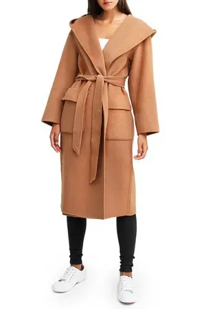 BELLE & BLOOM Runaway Wool Blend Robe Coat