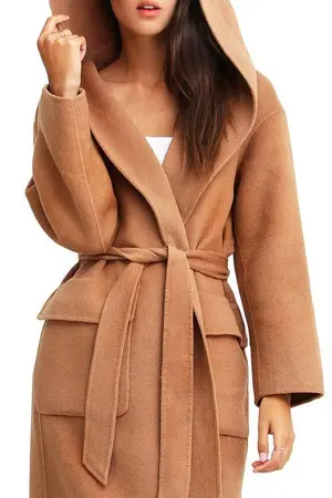 BELLE & BLOOM Runaway Wool Blend Robe Coat