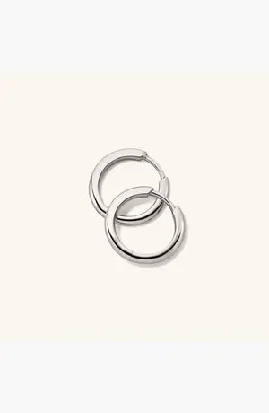 Mejuri Tube Medium Hoops - Sterling Silver