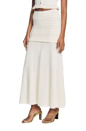 Sandro Pointelle Knit Maxi Skirt