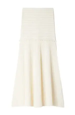 Sandro Pointelle Knit Maxi Skirt