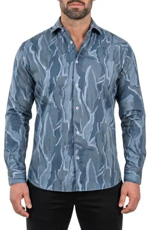 MACEOO Fibonacci Contemporary Fit Button-up Shirt - Grey
