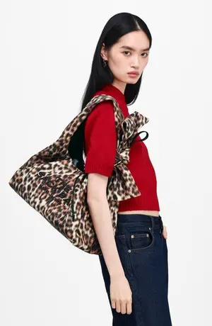 Marc Jacobs The Bow Leopard Nylon Sack Bag