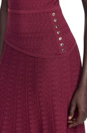 Sandro Pointelle Knit Maxi Dress