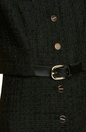 Sandro 2-in-1 Tweed Mini Dress With Belt