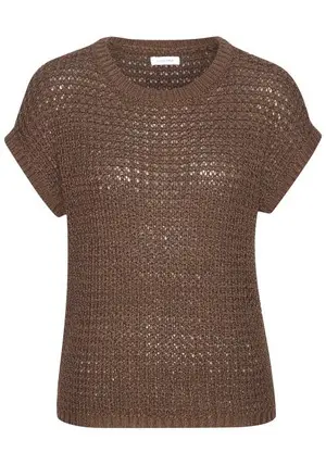 LASCANA Short Sleeve Openwork Sweater