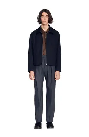 Sandro Zip-up Jacket With Classic Collar