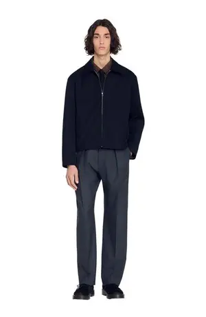 Sandro Zip-up Jacket With Classic Collar