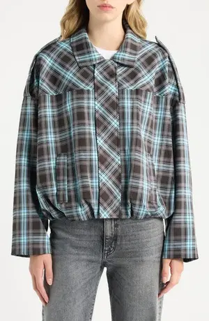 PETAL & PUP Plaid Bomber Jacket