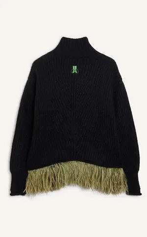 La DoubleJ High Kick Sweater With Feathers